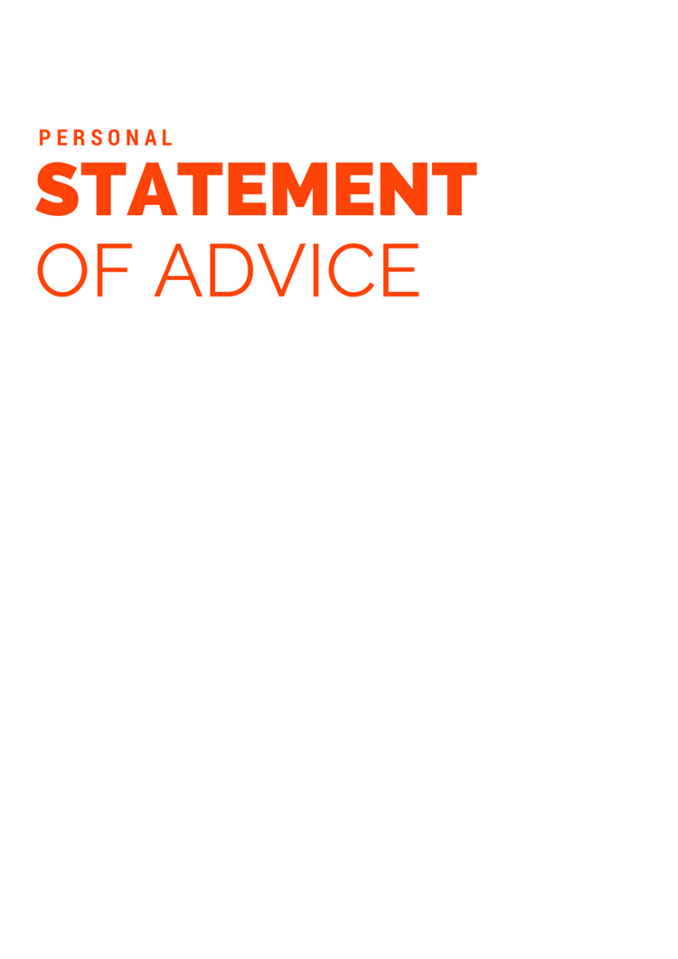 Statement of Advice Cover Page – Personal – Templated